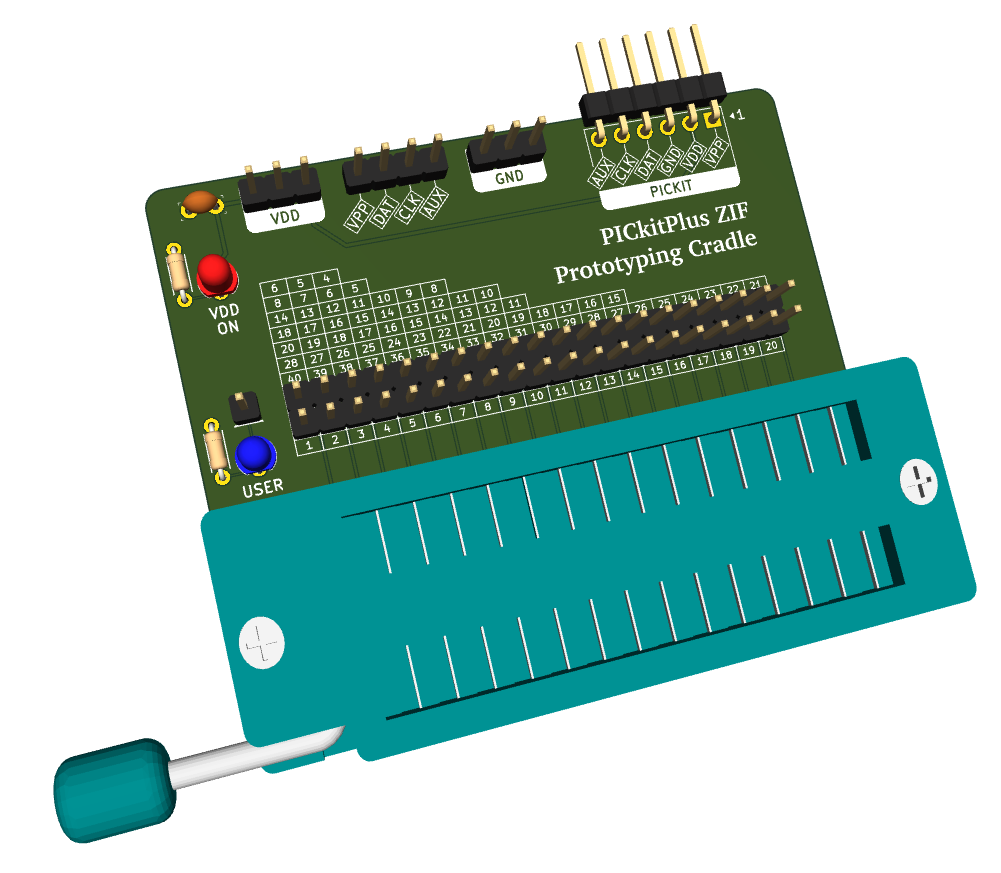 PICKitPlus ZIF Socket Programmer - PICKitPlus